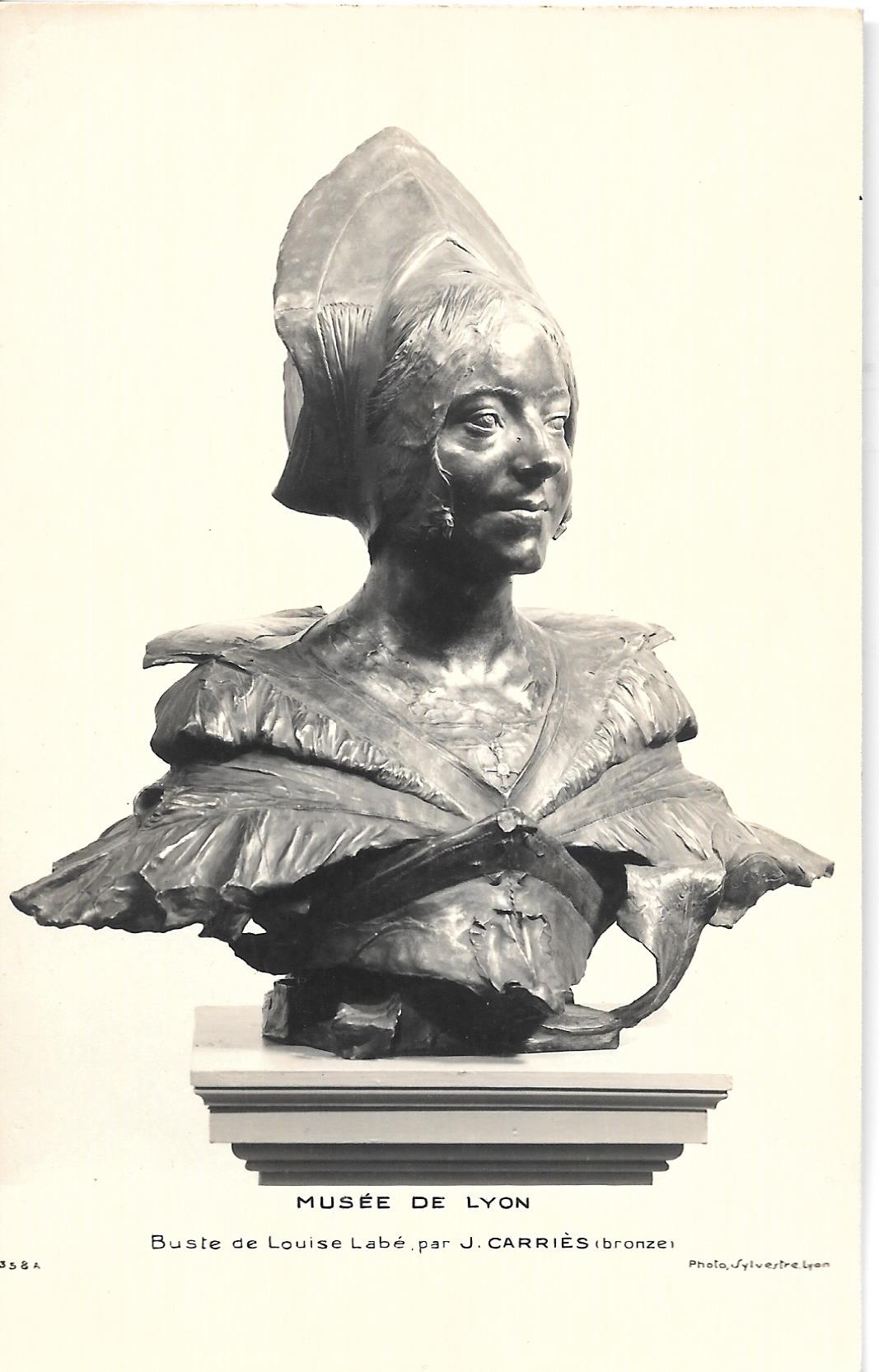 Cartes postales – Lyon (Rhône) – Buste de Louis Labé par J. Carriès ...